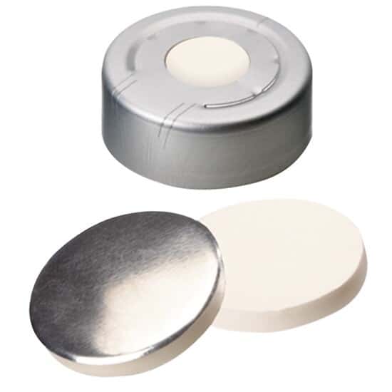 Cole-Parmer Aluminum Crimp Cap, 20 mm Dia., Pressure Release, White ...