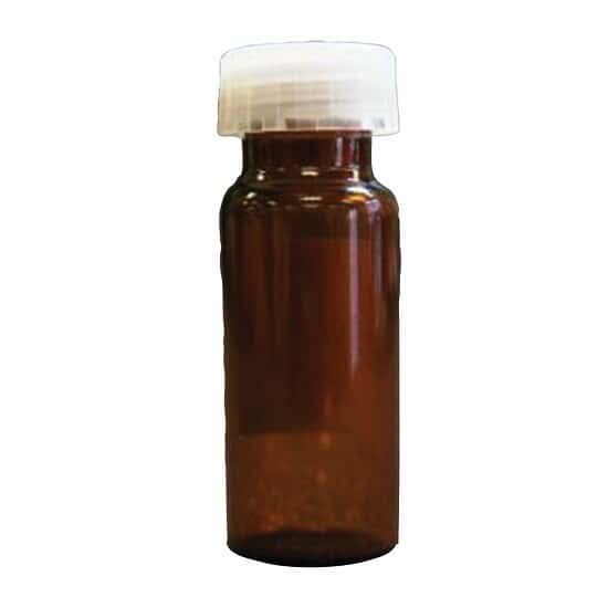 Cole-Parmer KX+ Vial and Cap Kit, 2 mL, Screw Top Amber Glass Vials, Silicone Free Septa, Mass ...
