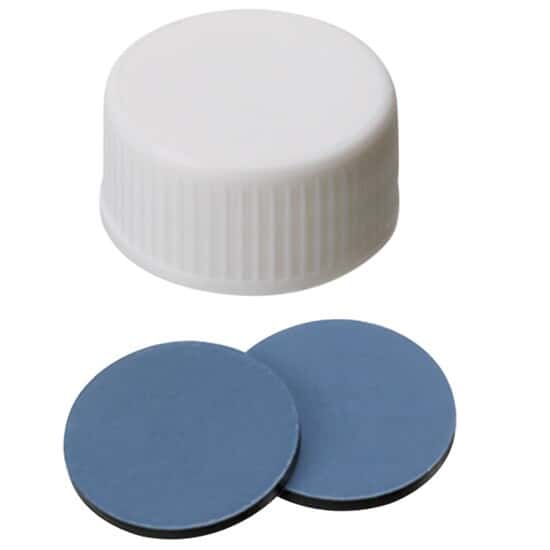 Cole-Parmer Screw Cap, Polypropylene, White, 24 mm, Closed, PTFE/EPDM ...