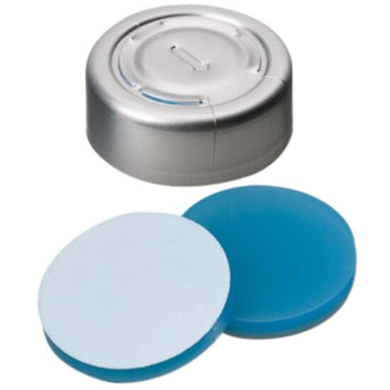 Cole-Parmer Silver Aluminum Crimp Cap with Complete Tear-Off, 20 mm Dia ...