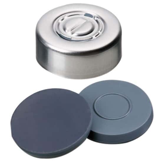 Cole-Parmer Silver Aluminum Crimp Cap w/Center Tear-Off, 20 mm Dia ...