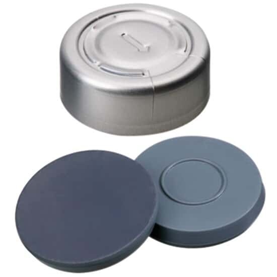 Cole-Parmer Silver Aluminum Crimp Cap with Complete Tear-Off, 20 mm Dia ...