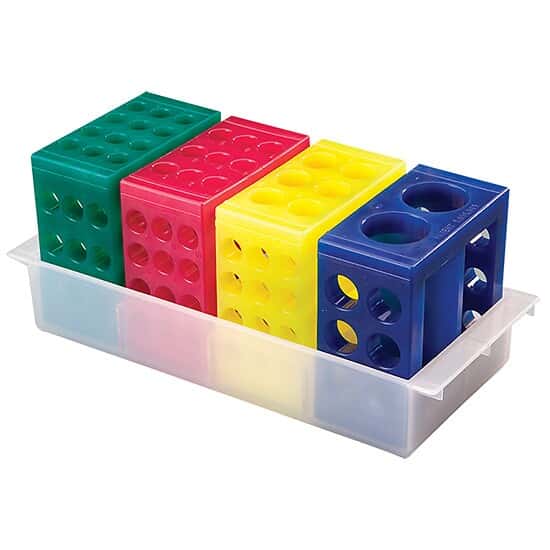 Cole-Parmer Essentials 4-Way Modular Tube Rack w/Tray, PP, Assorted ...