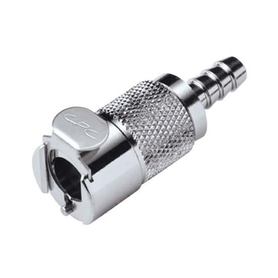 CPC (Colder) LC Quick-Disconnect Fittings, Hose Barb Body, Chrome-Plated Brass, Non-Valved, 1/4 ...