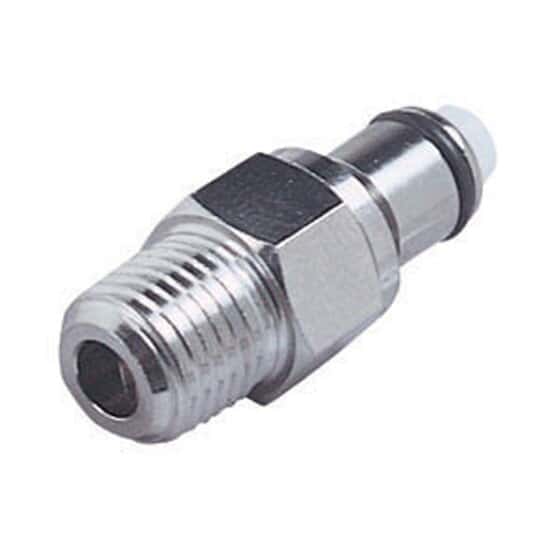 CPC (Colder) LCD Quick-Disconnect Fitting, Threaded Insert, Chrome-Plated Brass, Valved, 1/4 ...