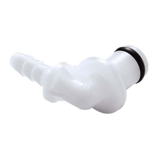 CPC (Colder) PMC Quick-Disconnect Fitting, Hose Barb Insert, Elbow, Acetal, Non-Valved, 1/8" ID ...