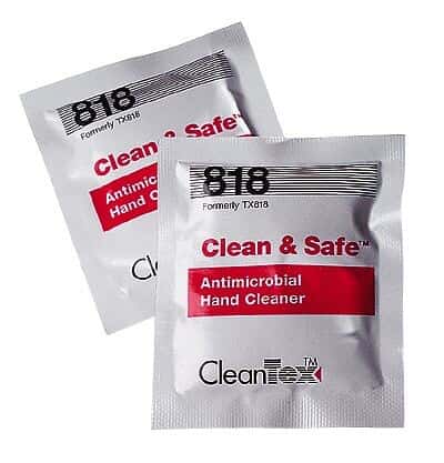 Clean & Safe antimicrobial hand cleaner pads 72/box from Cole-Parmer