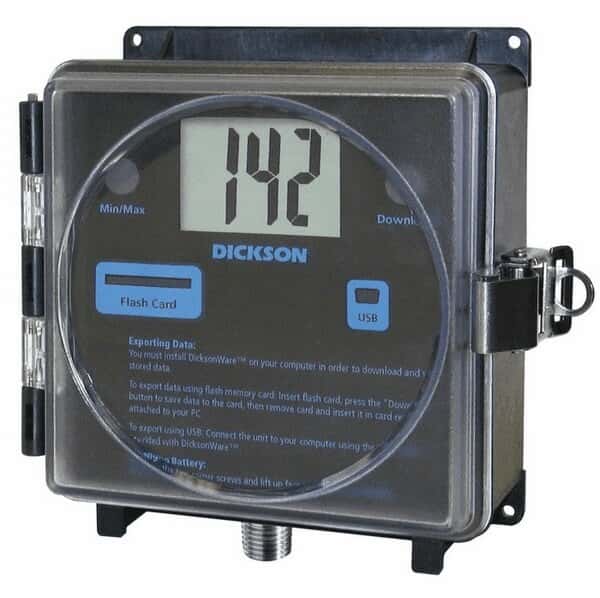 Dickson PL300 Pressure Datalogger, Digital, 0 To 300 PSI from Cole-Parmer