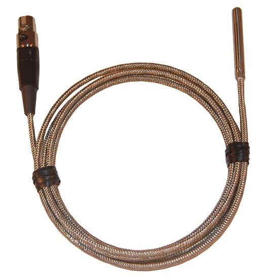 Digi-Sense Compact RTD Probe, 100 Ohm, 3-Pin. 1.5" L, 5ft SS Braid ...