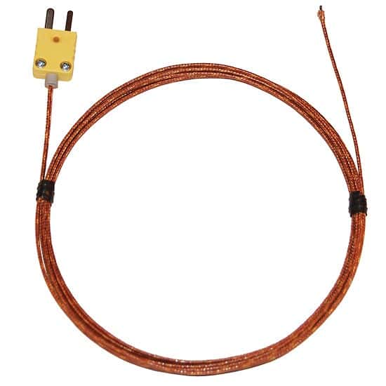 Digi-Sense Type-K, Fiberglass-Insulated Probe, Mini-Connector, Exposed ...