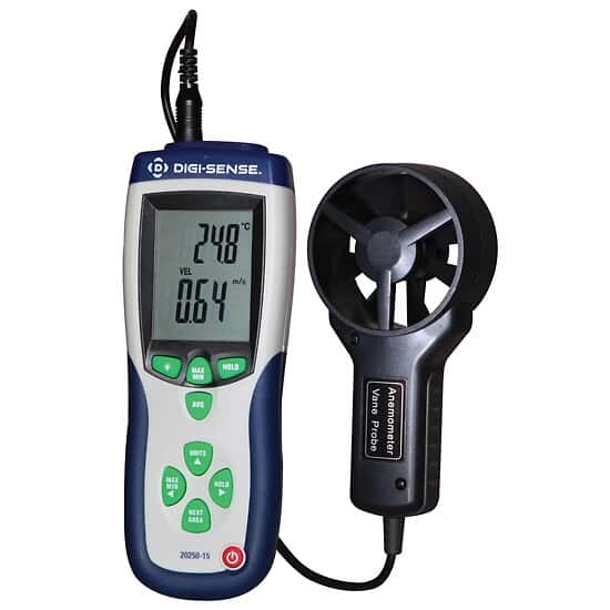 Digi-Sense Professional CFM/CMM Vane Thermoanemometer with NIST-Traceable Calibration from Cole ...