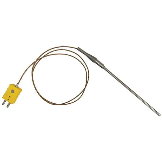 Digi-Sense Temperature Probe, Type K, 9" L, Fiberglass, Stainless ...
