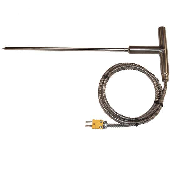 Digi-Sense Type-K, Heavy Duty SS T-Handle Probe, 10" L, Mini-Connector ...