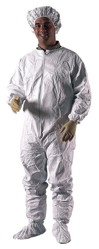 DuPont Pro/Clean Coveralls, large, bulk packed from Cole-Parmer