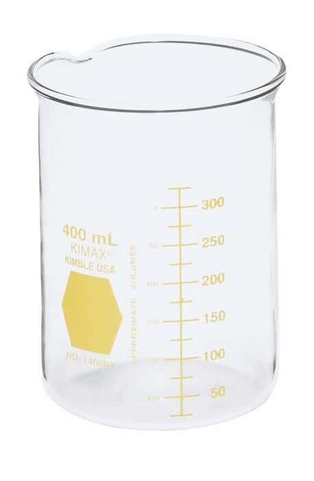 DWK Life Sciences (Kimble) 14000Y-400 yellow-coded Griffin beakers; 400 ...