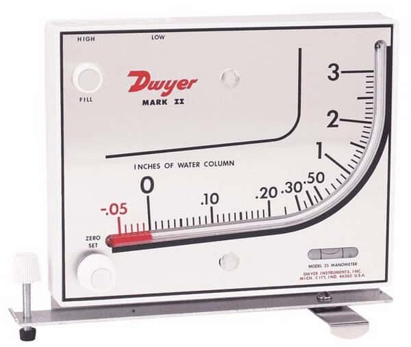 Dwyer Inclined Manometer, 3" WC from Cole-Parmer