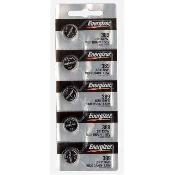 Energizer 390/389 Silver Oxide Button Cell Batteries, 90 mAh, 1.55V; 5 ...