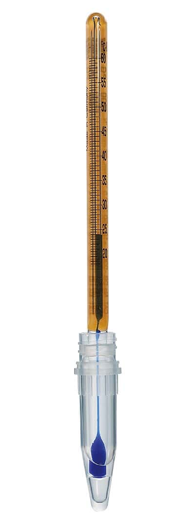 Ertco Glass Thermometer, PTFE Coated from Cole-Parmer