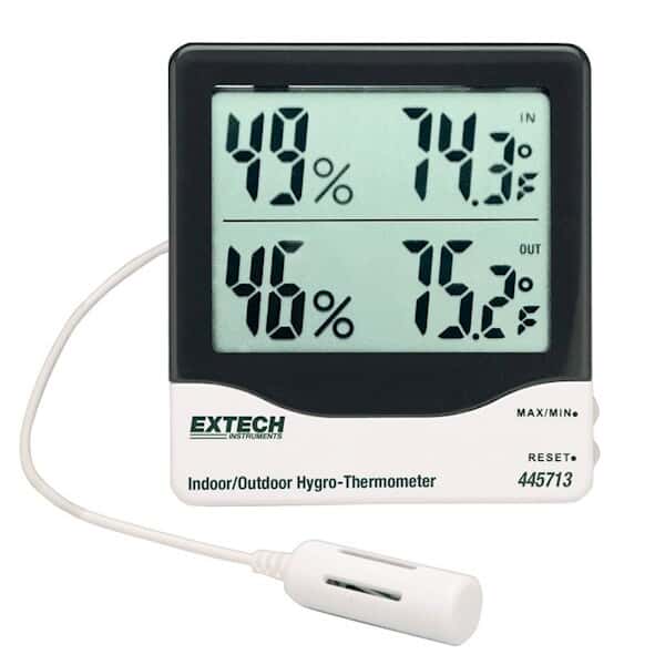 Extech Big Digit Thermohygrometer with Remote Temperature Probe from ...