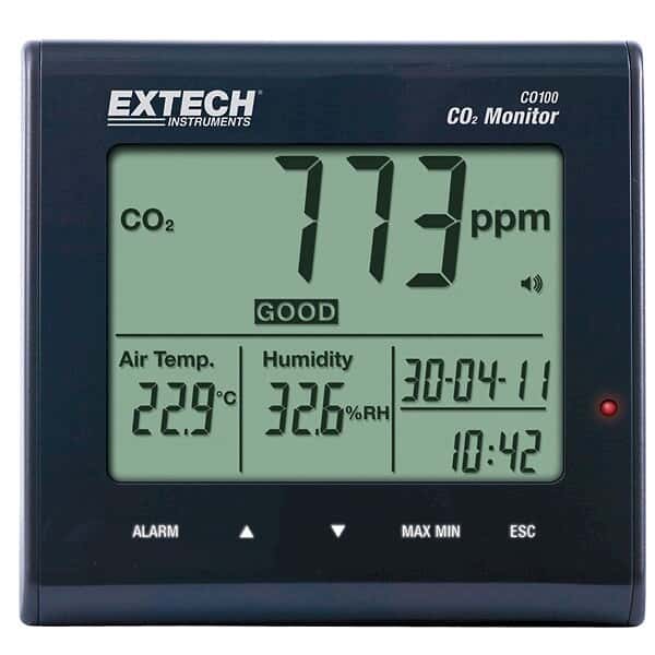 Extech CO100 Desktop Indoor Air Quality CO2 Monitor from Cole-Parmer India