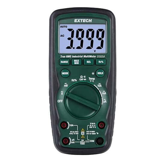 Extech EX505A True-RMS Heavy-Duty Industrial Multimeter from Cole-Parmer