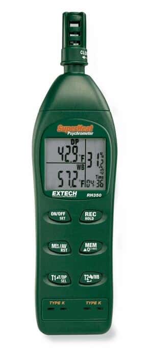 Extech RH350 Advance SuperHeat Digital Datalogging Psychrometer from Cole-Parmer