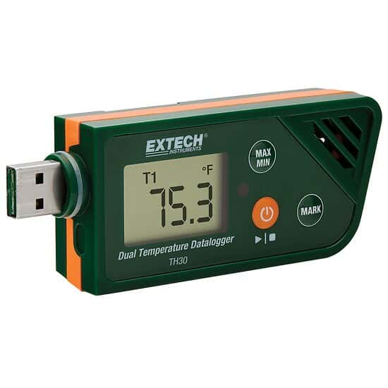 TP830 Probe Datalogger Extech TH30 USB Temperature Data Logger - Dual Sensor With Probe Dual ...