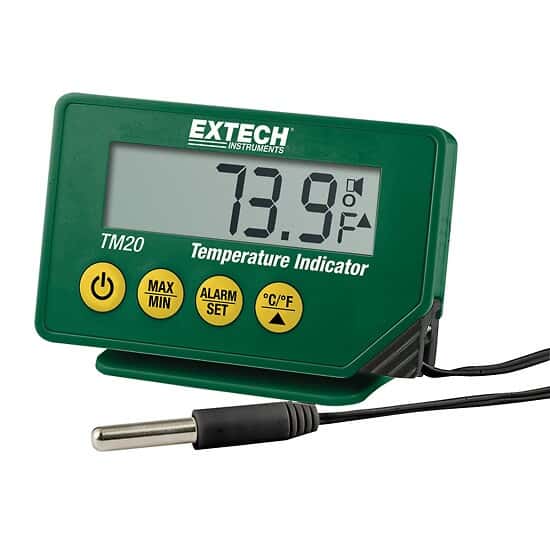 Extech TM20 Waterproof Thermometer; 3/4" SS Probe, 9.2' Cable from Cole ...