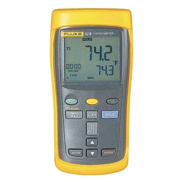 Fluke 52-2 60HZ Thermocouple Thermometer with Dual Inputs from Cole-Parmer