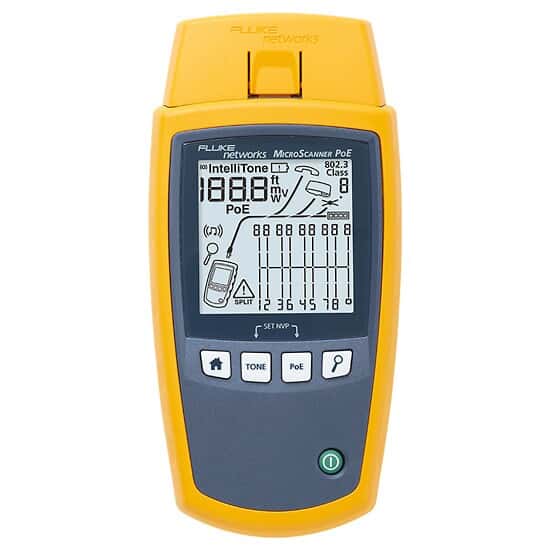 Fluke Networks MicroScanner™ PoE Industrial Ethernet Cable Verifier Kit ...