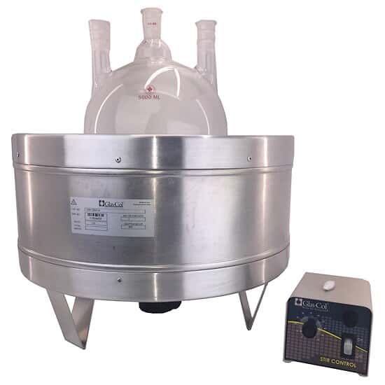 Glas-Col 100D EMS114 Stirring/Heating Mantle System, 5L Spherical Flask ...