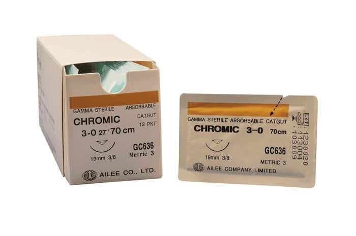 GP823 Plain Gut Sterile Sutures, 24 mm, Needle: FS-1 2-0 27" from Cole ...