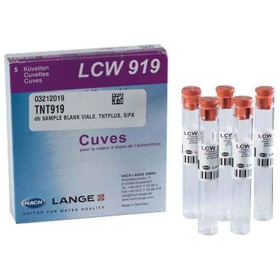 Hach TNT919 TNTplus® Spectrophotometer Chemistry, Sample Blank Vials; 5 ...