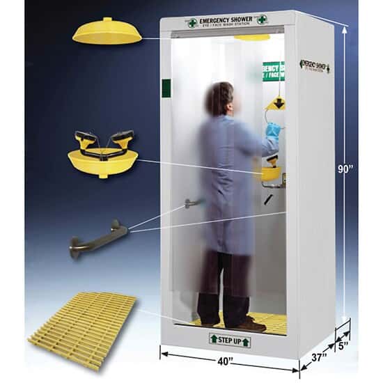 HEMCO Emergency Shower/Decontamination Booth, 40" W from Cole-Parmer Canada