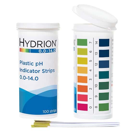 Hydrion 9800 plastic pH indicator strips, 0.0 to 14.0, flip top vial ...