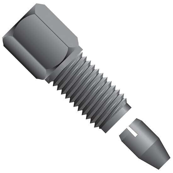 Idex SealTight™ Fitting, 1/4" Hex, Black PEEK, 1/16" OD Tubing, 10-32 ...