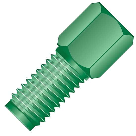 Idex Super Flangeless™ Nut, Hex, Short, Green PEEK, 1/16" OD Tubing, 10 ...