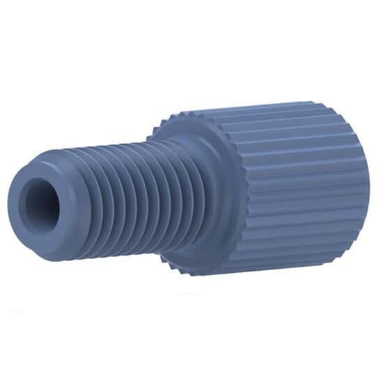 Idex Flangeless Male Nut, Standard Knurl, Blue Acetal, 1/8" OD Tubing ...