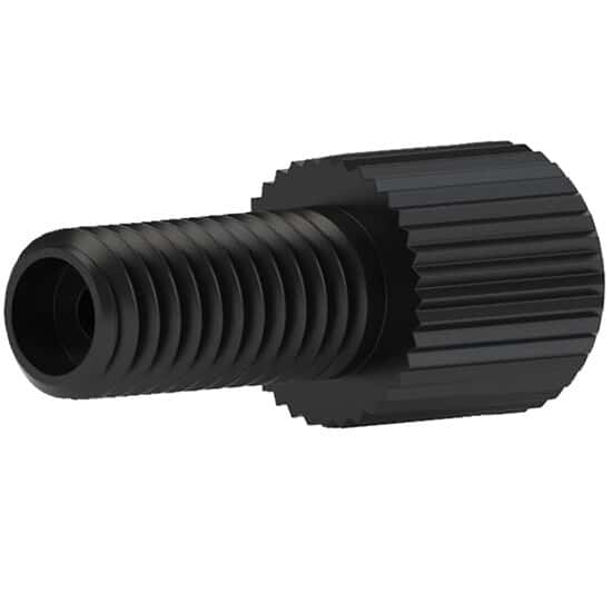 Idex Super Flangeless™ Nut, Standard Knurl, Black POM, 1/8" OD Tubing ...