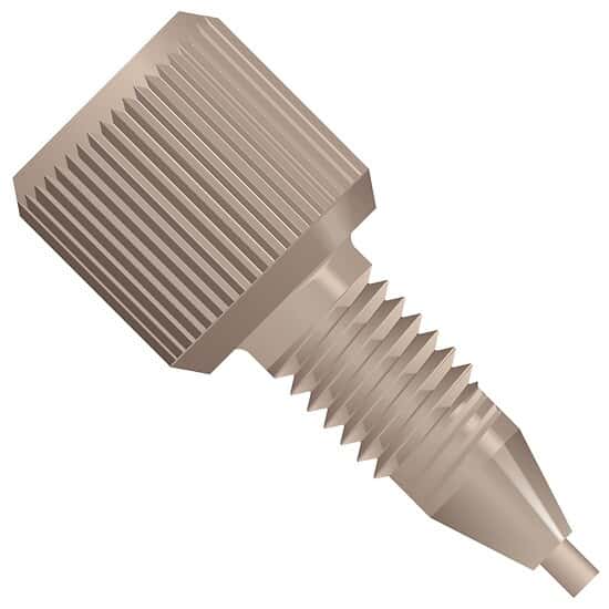 Idex Threaded Adapter, PEEK, 0.030" ID, 1/4-28 Flat Bottom (F) to 10-32 ...