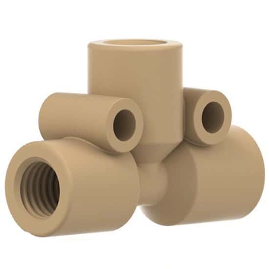 Idex Low-Pressure Tee Body, Natural PEEK, 0.050" Bore, 1/8" OD Tubing ...