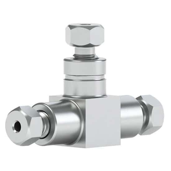 Idex VHP Tee Body, SS, 0.040" ID, 1/16" OD Tubing, 10-32 Coned; 1/EA ...