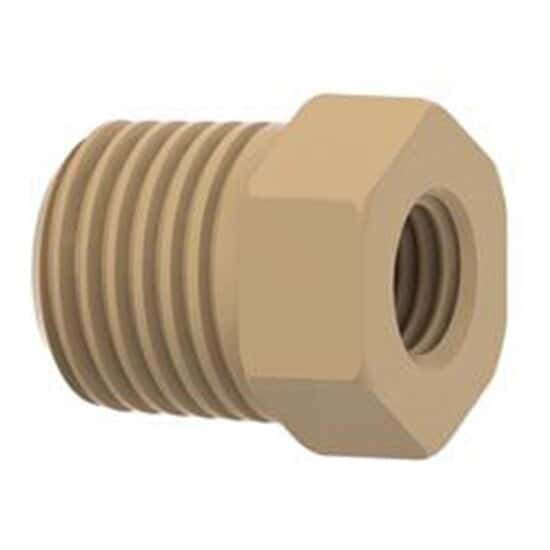 Idex Threaded Adapter, PEEK, 1/8" ID, 5/16-24 Flat Bottom (F) to 1/4 ...