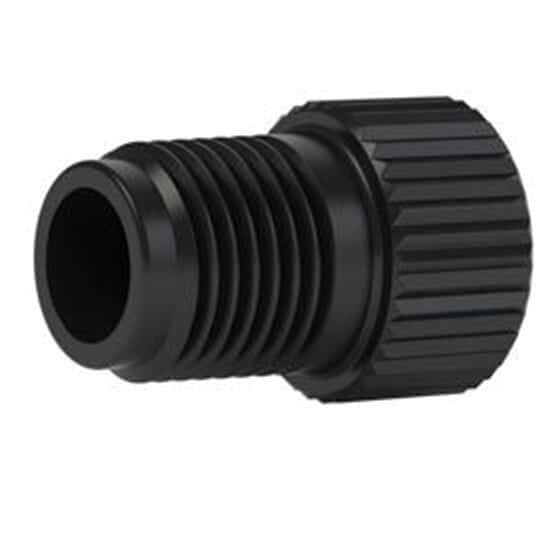 Idex Flangeless Male Nut, Large Knurl, Black PEEK, 1/4" OD Tubing, 1/2 ...