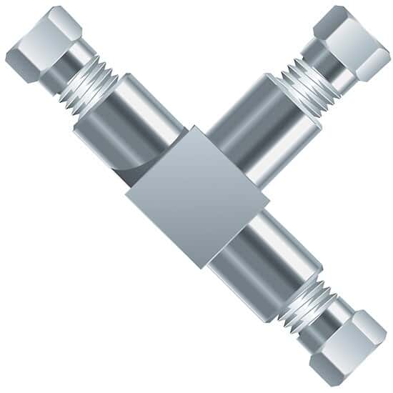 Idex UltraHigh-Pressure Tee, SS, 0.020" ID, 1/16" OD Tubing, 10-32 ...