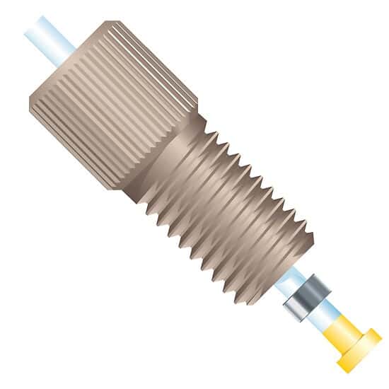 Idex Super Flangeless™ Fitting, Natural PEEK/ETFE/SS, 1/16" OD Tubing ...