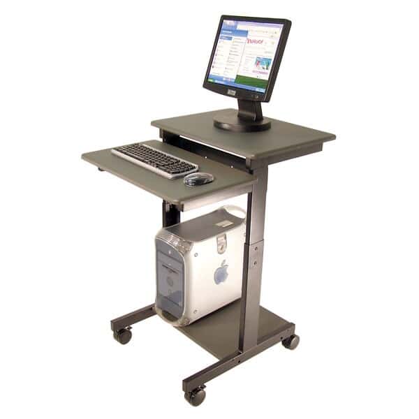 Luxor PS3945 Mobile Adjustable Height Computer Workstation; 36" To 45 ...