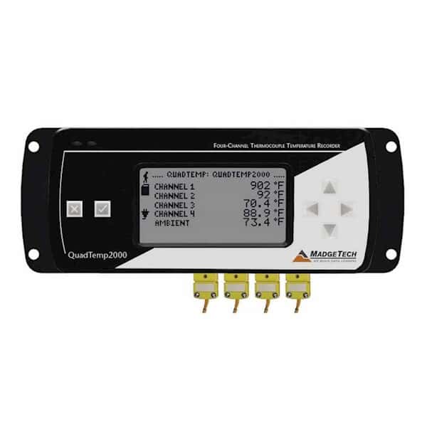 MadgeTech QuadTemp2000 Four-Channel Thermocouple Recorder with LCD from ...