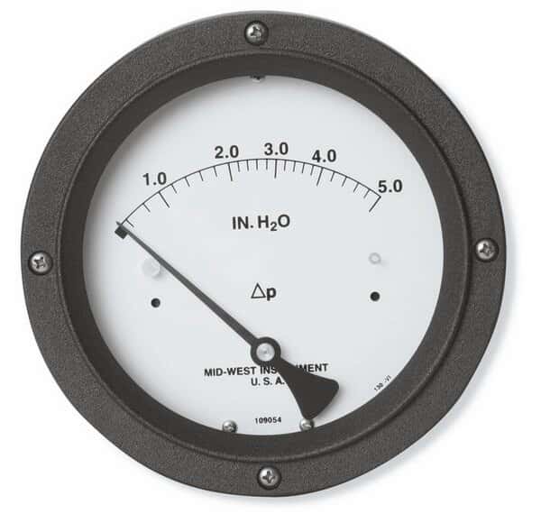 Mid-West Instrument 109-RE-00-OO Differential Pressure Gauge, 200 psid ...
