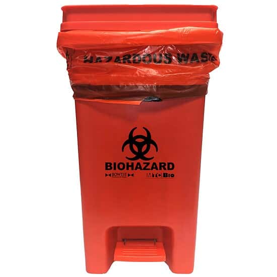 MTC Bio Biohazard Bin with Lid and Foot Pedal, 8 Gallon, Polypropylene ...
